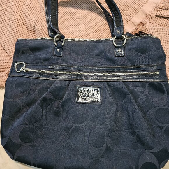 Coach | Bags | Coach Navy Blue Tote Bag | Poshmark